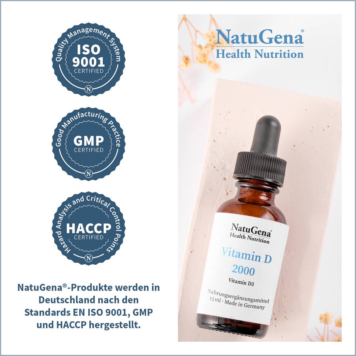 Vitamin D 2000, Nahrungsergänzung - 2000 IE pro Tropfen, 525 Tropfen ...